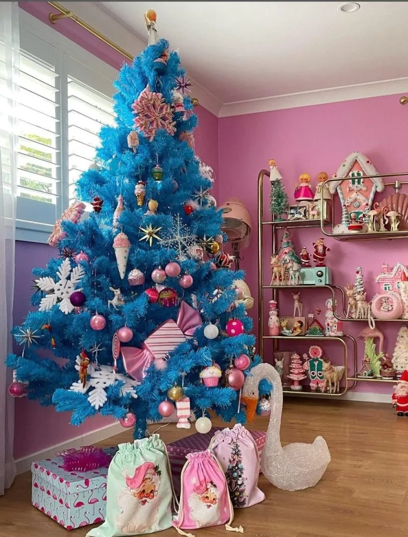 Stunning Blue Christmas Tree Ideas - Emily May Designs