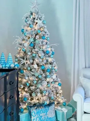 Stunning Blue Christmas Tree Ideas - Emily May Designs