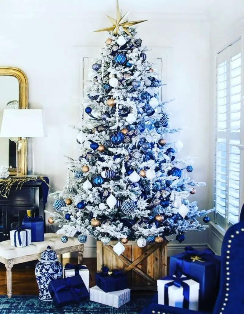 Stunning Blue Christmas Tree Ideas - Emily May Designs